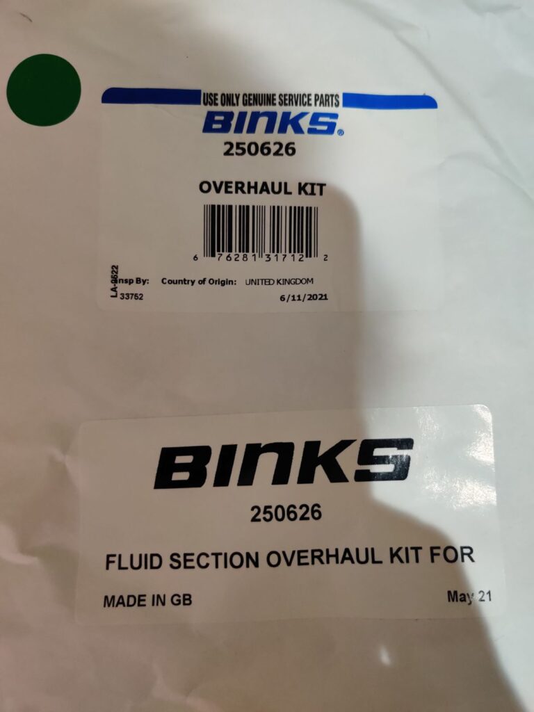 Binks 250626 Binks Overhault Kit – Lone Star Supply