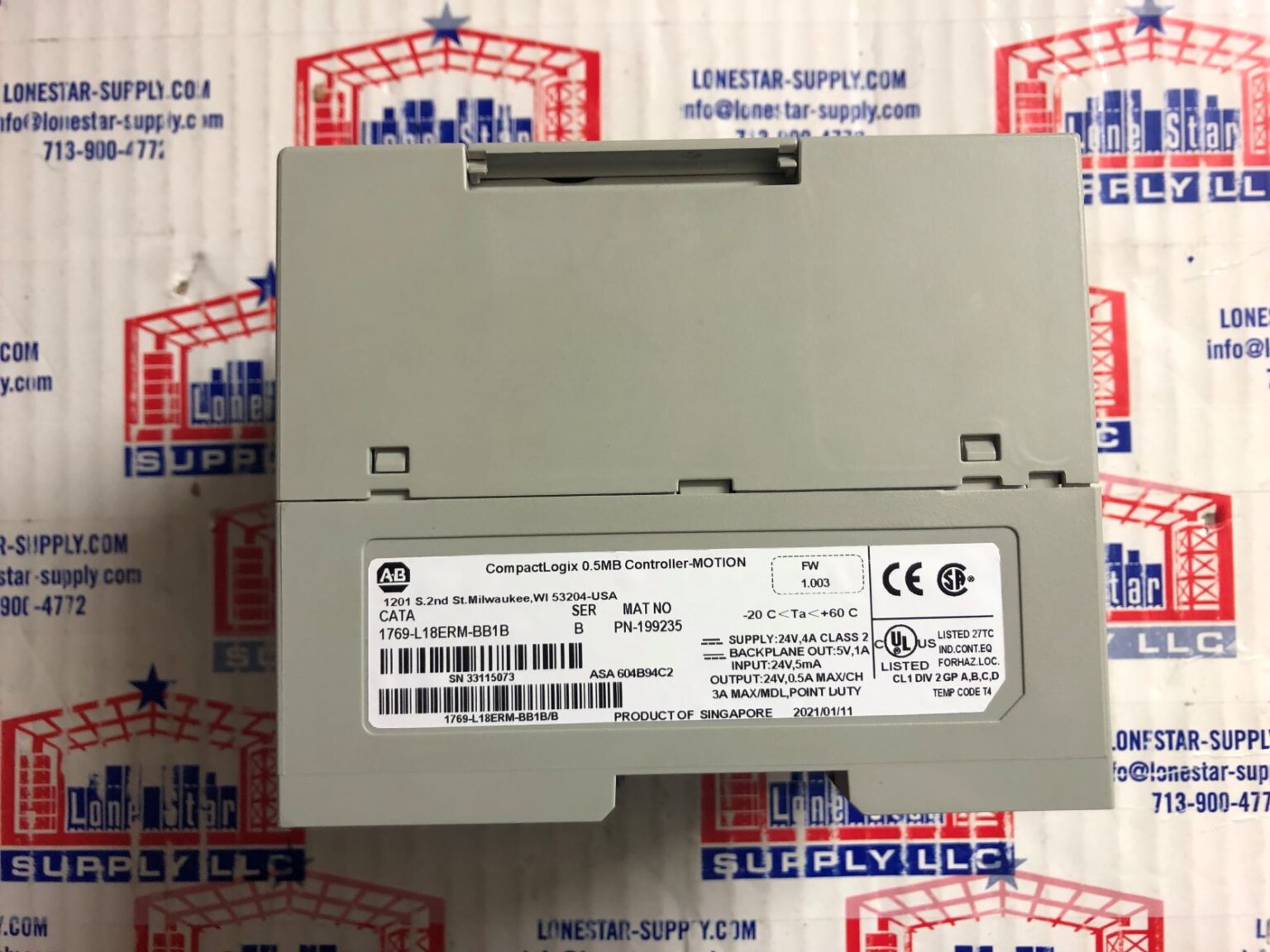 Allen Bradley 1769-L18ERM-BB1B PLC Compactlogix – Lone Star Supply